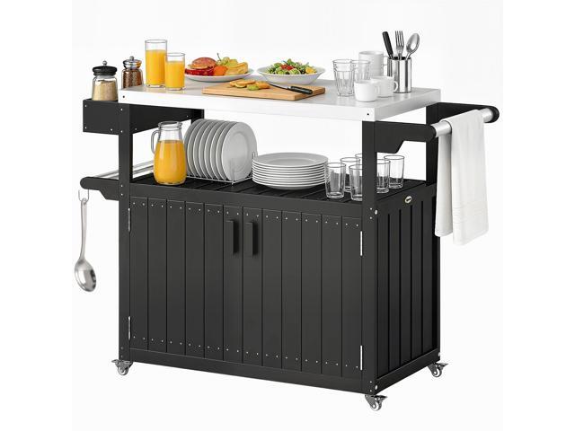 Click here for Aosom Outdoor Bar Cart with Storage  Stainless Ste... prices