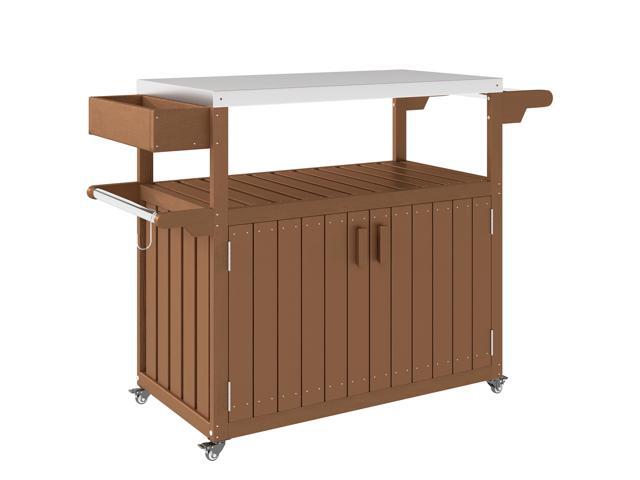 Click here for Aosom Outdoor Bar Cart with Storage  Stainless Ste... prices