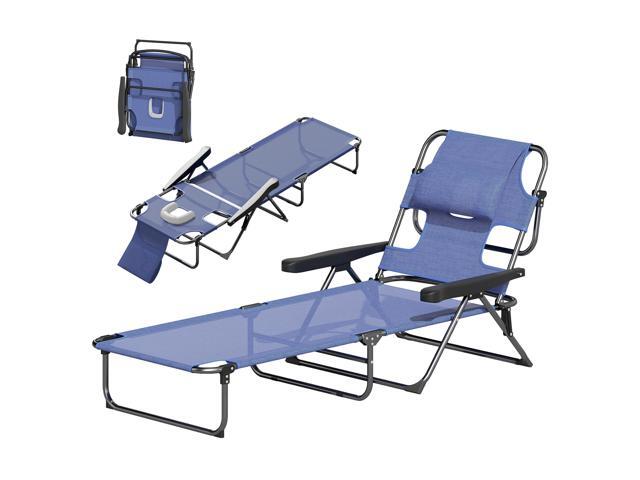 Click here for Aosom Folding Lounge Chair w/ Reclining Back  Gray prices