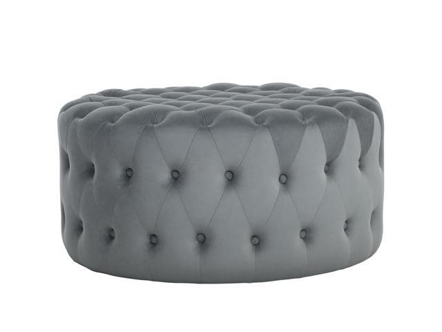 Click here for Aosom Round Ottoman Coffee Table with Velvet-feel... prices