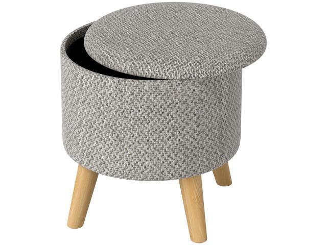 Click here for Aosom Round Ottoman Stool with Storage  Linen Upho... prices