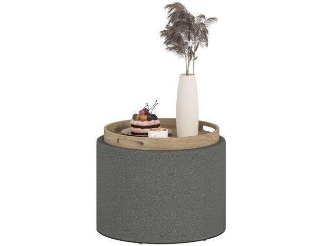 Click here for Aosom Round Storage Ottoman Coffee Table with Flip... prices