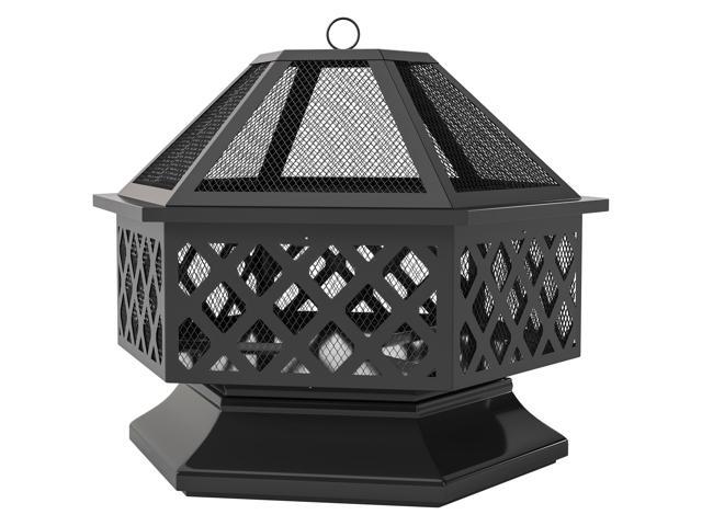 Click here for Aosom 28 Outdoor Fire Pit with Grill Hexagon Firep... prices