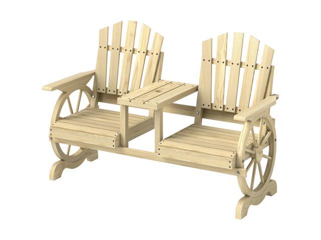 Click here for Aosom 2-Seat Wooden Garden Bench with Table  Umbre... prices