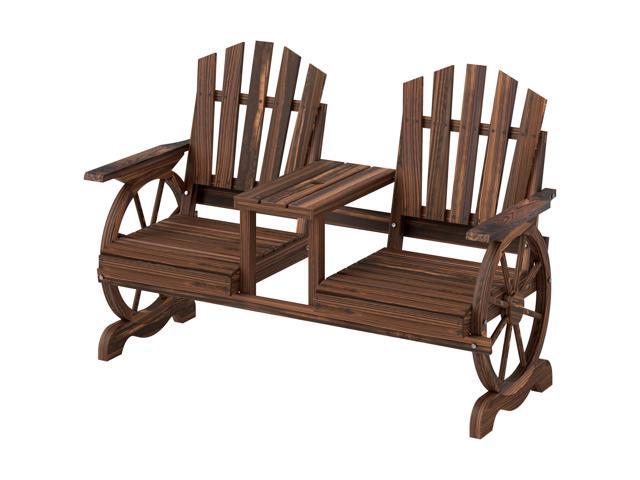 Click here for Aosom 2-Seat Wooden Garden Bench with Table  Umbre... prices