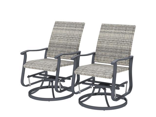 Click here for Aosom Wicker Rattan Swivel Patio Glider Chair Set... prices