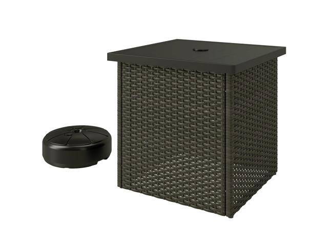 Click here for Aosom Wicker Side Table with 1.5 Umbrella Hole  Sq... prices