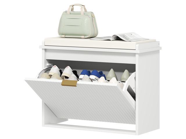 Click here for Aosom Shoe Storage Bench with Padded Seat Cushion... prices