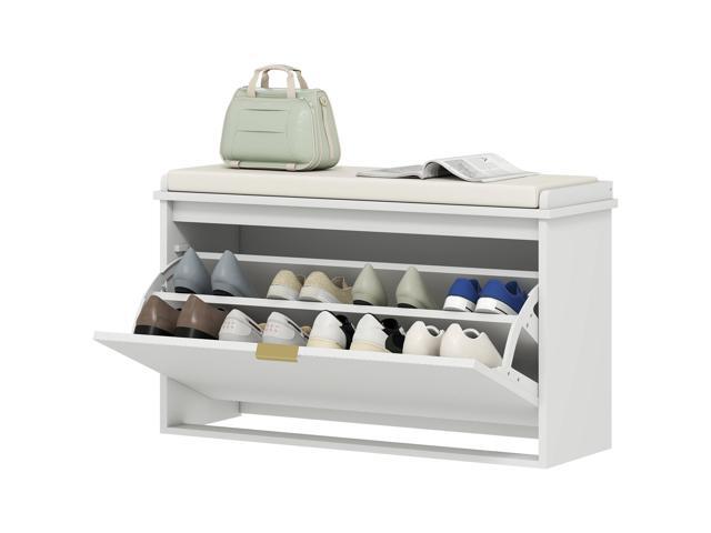 Click here for Aosom Shoe Storage Bench with Padded Seat Cushion... prices