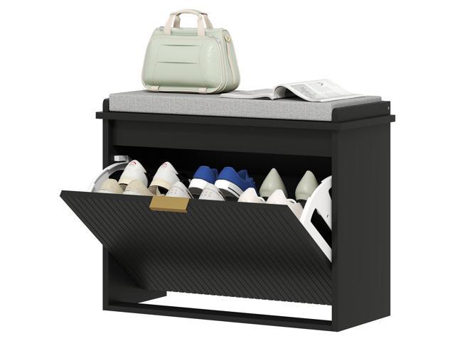 Click here for Aosom Shoe Storage Bench with Padded Seat Cushion... prices