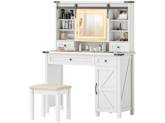 Click here for Aosom Vanity Desk Set with Mirror and Lights  Cush... prices