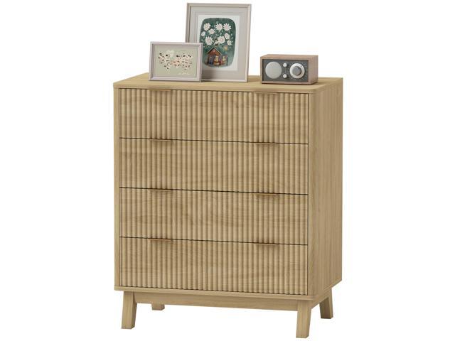 Click here for Aosom 4 Drawer Double Dresser for Bedroom  Fluted... prices