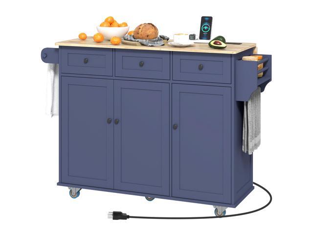 Click here for Aosom Kitchen Island on Wheels with Drop Leaf  Cha... prices