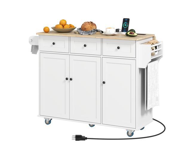 Click here for Aosom Kitchen Island on Wheels with Drop Leaf  Cha... prices
