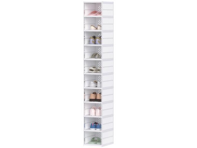 Click here for Aosom Stackable Plastic Shoe Boxes  10 Pack Foldab... prices