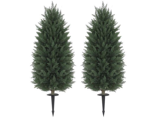 Click here for Aosom 43.3 Inch Set of 2 Artificial Cypress Topiar... prices