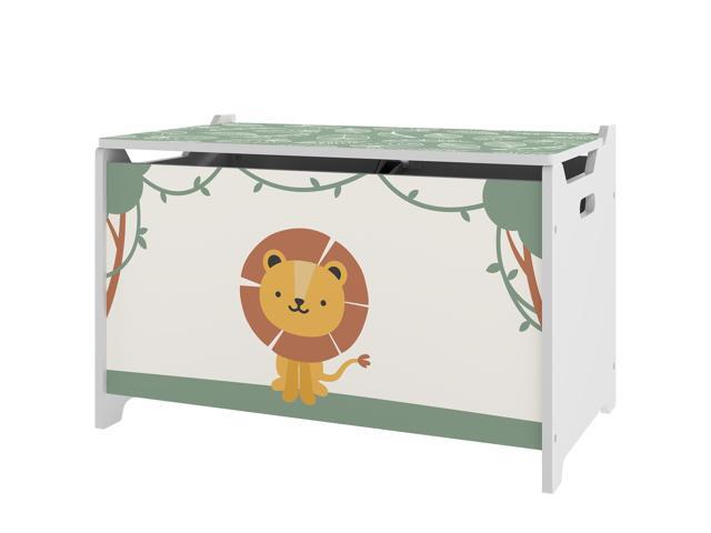 Click here for AosomQaba Toy Box with Lid  Safety Hinges and Groo... prices
