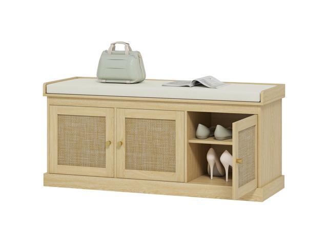 Click here for Aosom Shoe Storage Bench with Woven Rattan Doors... prices
