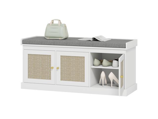 Click here for Aosom Shoe Storage Bench with Woven Rattan Doors... prices