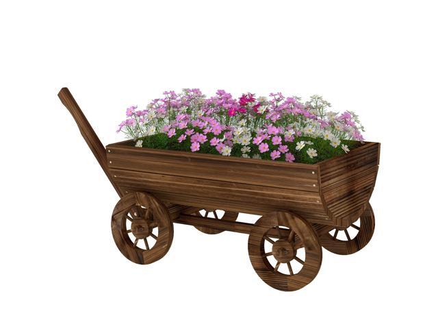 Click here for Aosom Wooden Wagon Planter Box  Mobile Garden Plan... prices