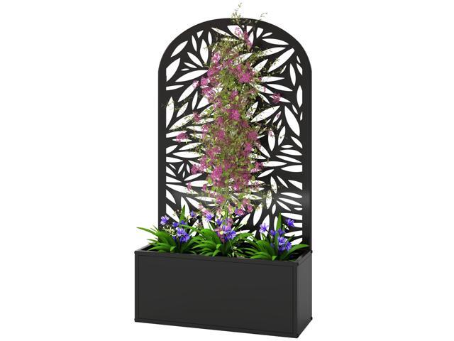 Click here for Aosom Metal Garden Bed with Trellis for Climbing P... prices