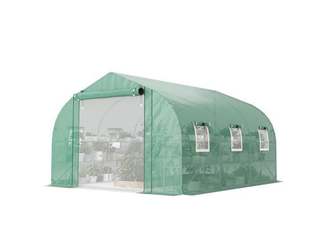 Click here for Aosom 10x11x6 Walk-in Tunnel Greenhouse with Shelv... prices