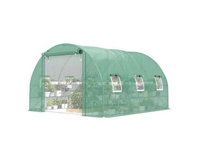 Click here for Aosom 10x11x6 Walk-in Tunnel Greenhouse with Shelv... prices