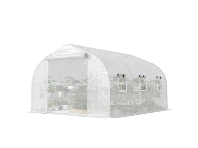 Click here for Aosom 10x11x6 Walk-in Tunnel Greenhouse with Shelv... prices