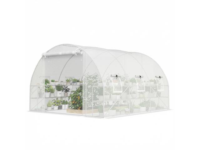 Click here for Aosom 10x11x6 Walk-in Tunnel Greenhouse with Shelv... prices
