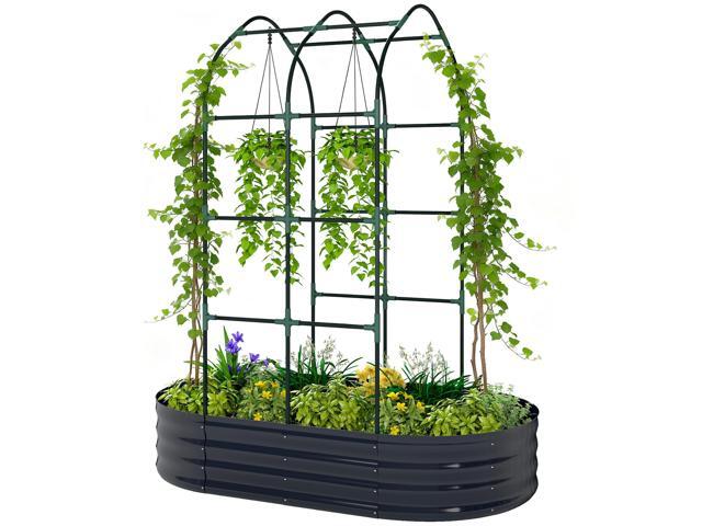 Click here for Aosom Galvanised Raised Garden Bed with Arched Tre... prices