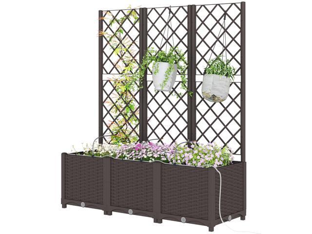 Click here for Aosom 3PCS Plastic Planter Box with Trellis  Self-... prices