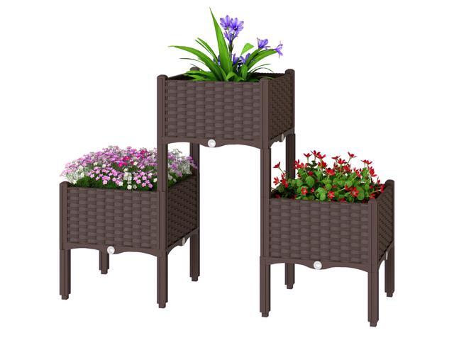 Click here for Aosom Plastic Raised Garden Bed with Legs  Self Wa... prices