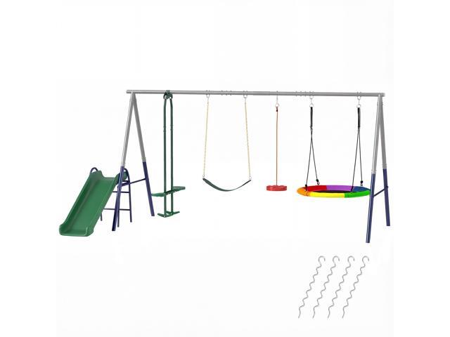 Click here for AosomQaba 5-in-1 Kids Swing Set with Slide  Swings... prices