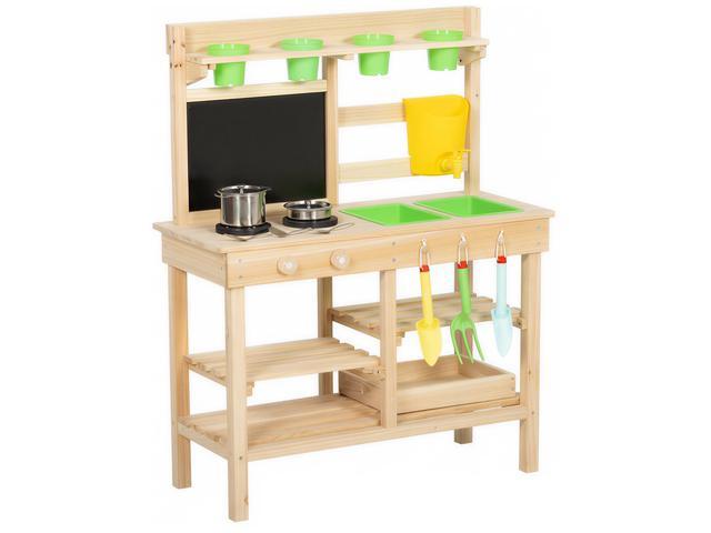 Click here for AosomQaba Kids Mud Kitchen  Outdoor Wooden Play Ki... prices