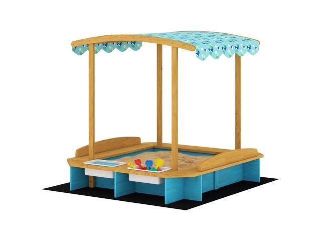 Click here for AosomQaba Wooden Sandbox with Dinosaur Print Canop... prices