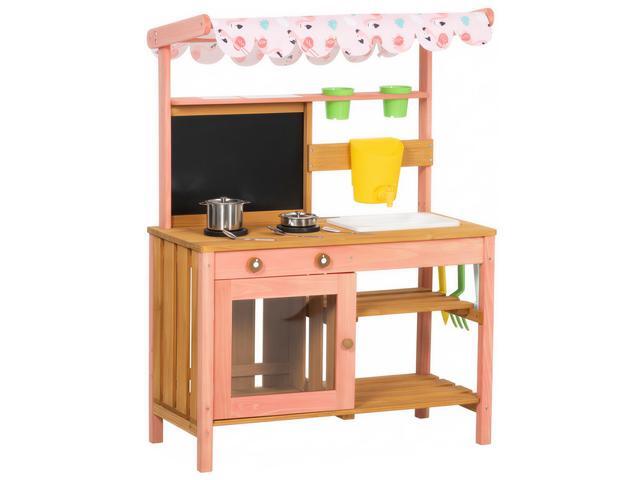 Click here for AosomQaba Kids Mud Kitchen with Canopy  Outdoor Wo... prices