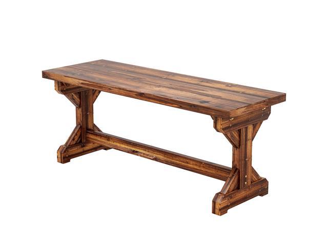 Click here for Aosom Rustic Outdoor Wooden Bench  Backless Garden... prices