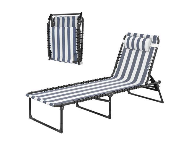 Click here for Aosom Folding Chaise Lounge Pool Chair with 4-Posi... prices