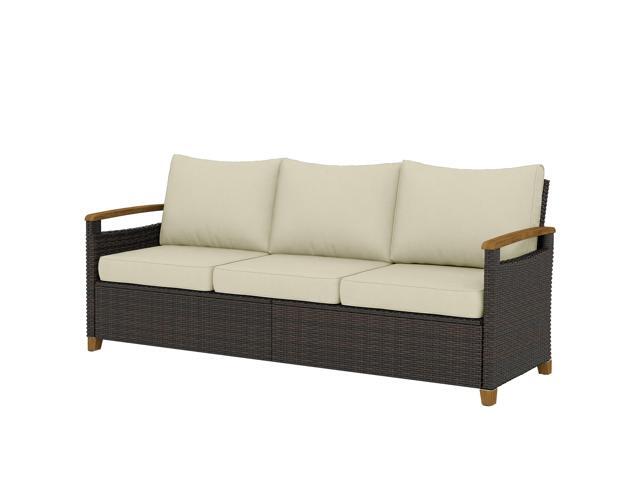 Click here for Aosom 3 Seater Outdoor Couch Sofa  PE Wicker Patio... prices