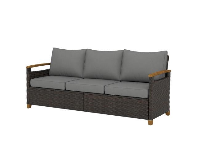 Click here for Aosom 3 Seater Outdoor Couch Sofa  PE Wicker Patio... prices
