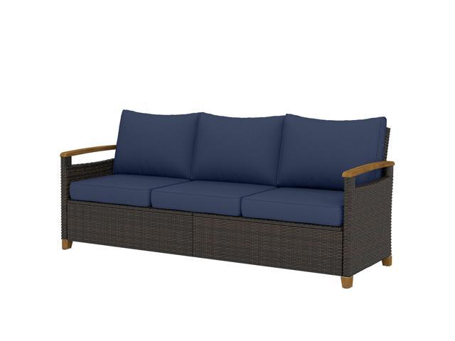 Click here for Aosom 3 Seater Outdoor Couch Sofa  PE Wicker Patio... prices