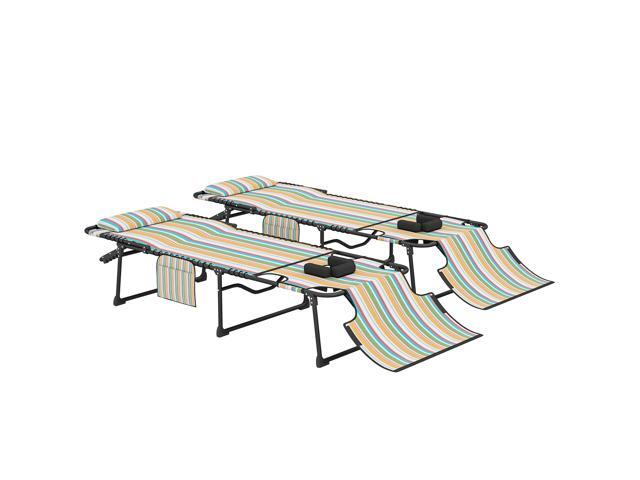 Click here for Aosom 2 Piece Folding Chaise Lounge Pool Chairs wi... prices