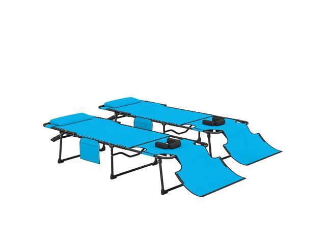 Click here for Aosom 2 Piece Folding Chaise Lounge Pool Chairs wi... prices