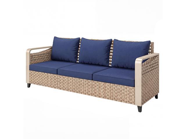 Click here for Aosom Rattan Wicker Sofa 3-Seater Outdoor Patio So... prices