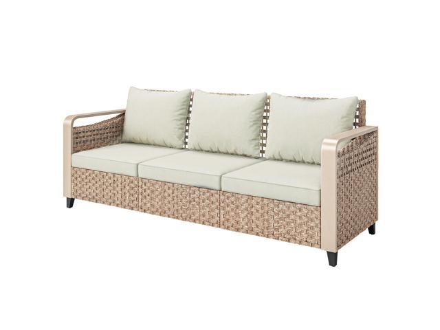 Click here for Aosom Rattan Wicker Sofa 3-Seater Outdoor Patio So... prices