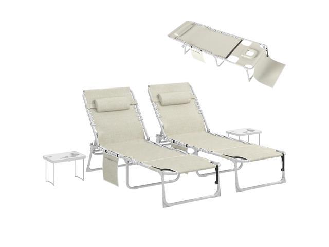 Click here for Aosom Tanning Chair Set of 2 with Face Hole and Si... prices