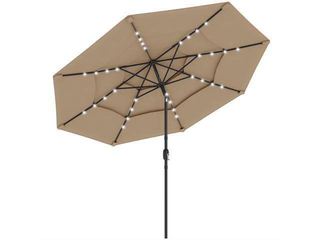 Click here for Aosom 9.7 ft Outdoor Patio Umbrella with Solar LED... prices