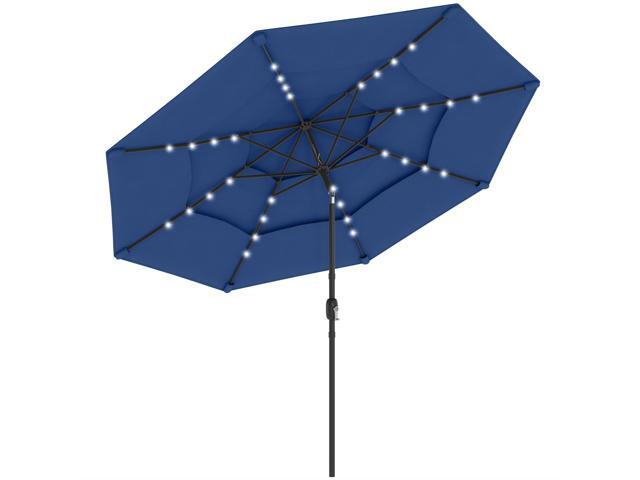 Click here for Aosom 9.7 ft Outdoor Patio Umbrella with Solar LED... prices