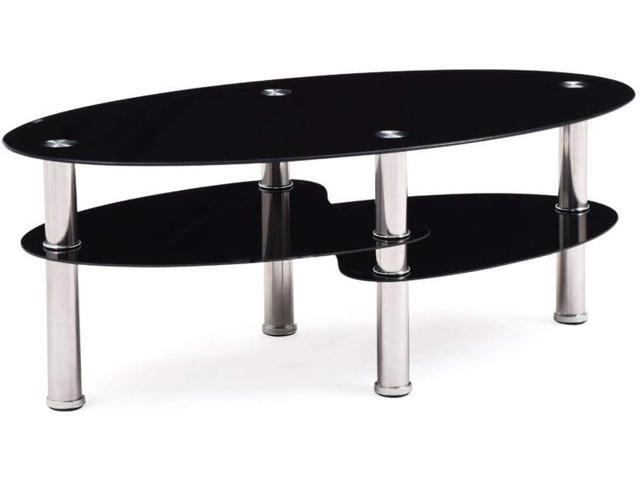 Click here for Hodedah Three Tier Oval Tempered Glass Coffee Tabl... prices