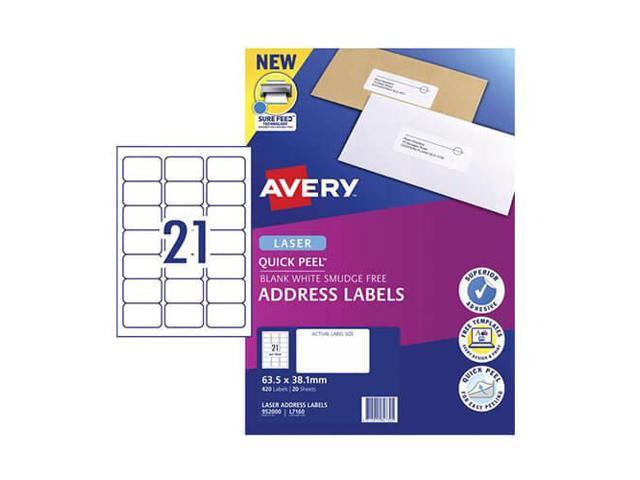 Click here for Label Avery Laser Retail Pack (20pk) - 21/sheet prices